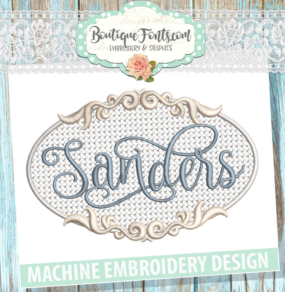 Embossed Scroll Frame Embroidery Monogram Frame - Instant Download - Etsy