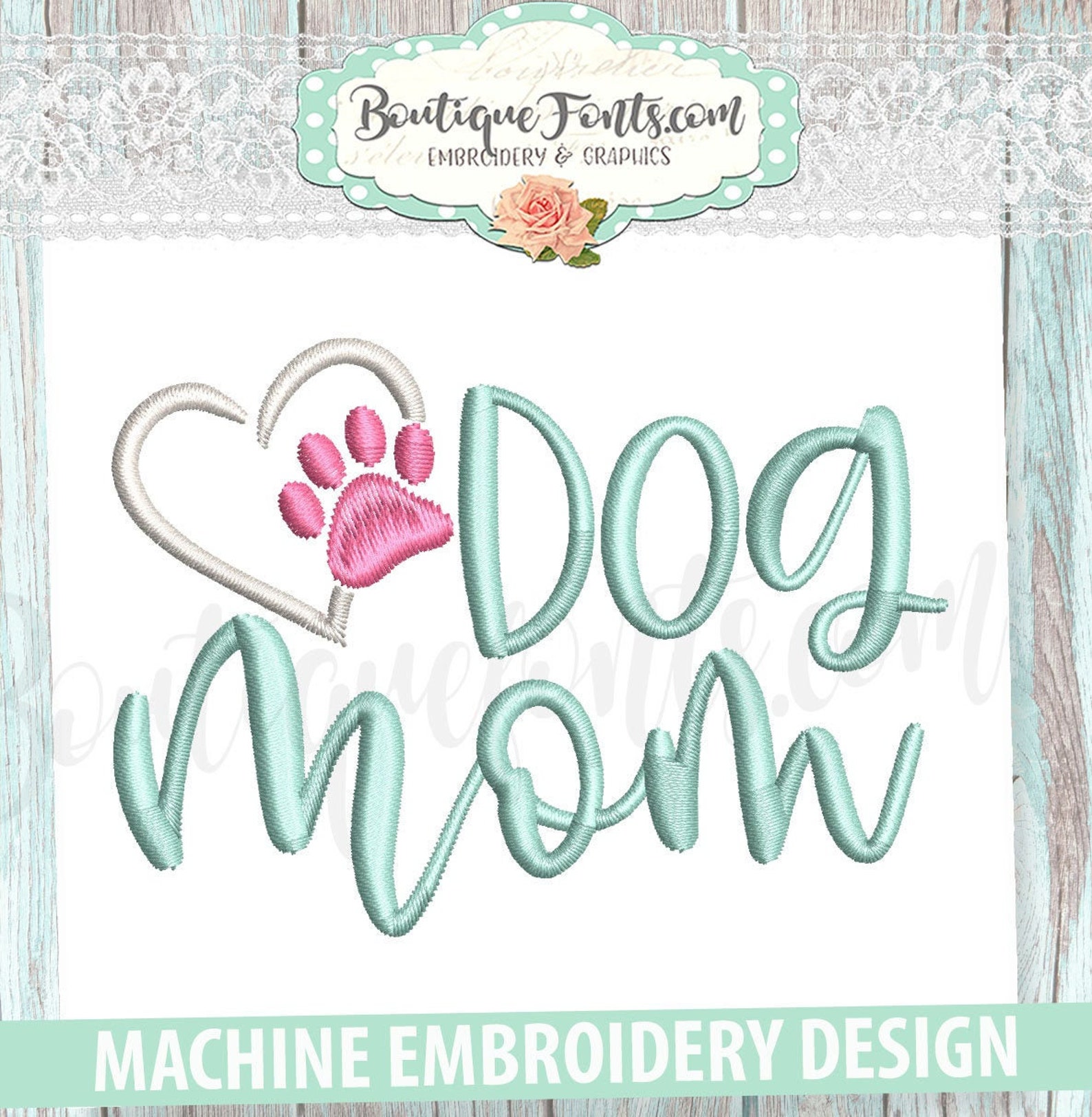 Dog Mom Machine Embroidery Design - Instant Download - Etsy