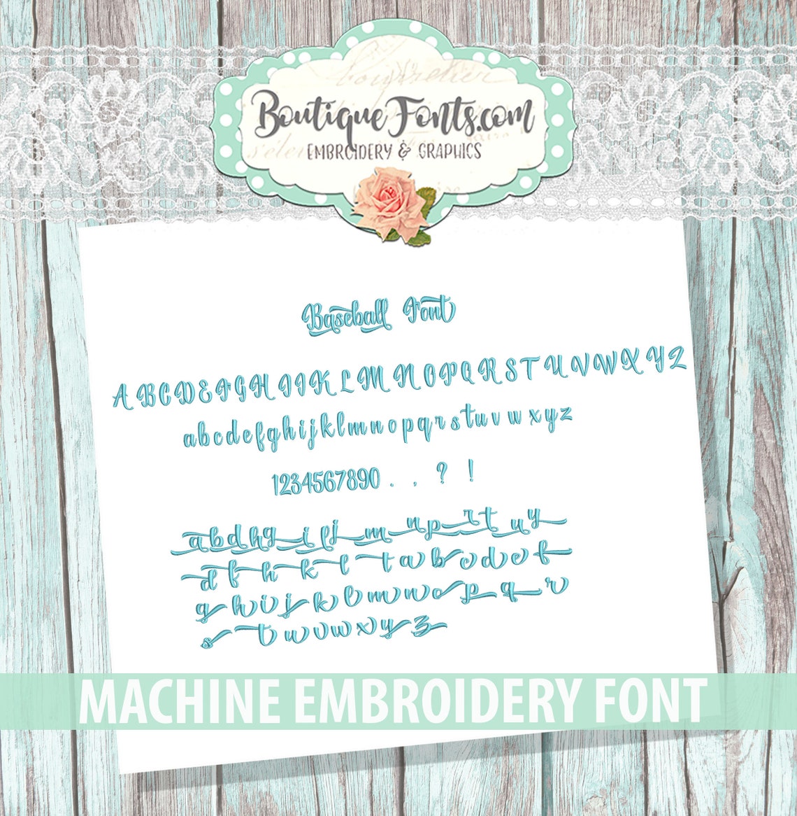 Baseball Script Font Machine Embroidery Font Set - Instant Download - Etsy