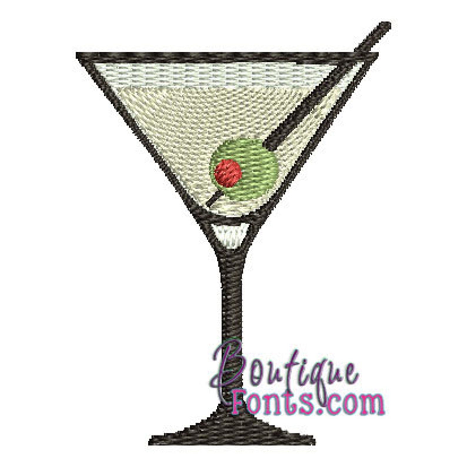 Mini Martini Drink Embroidery Design Instant Download | Etsy