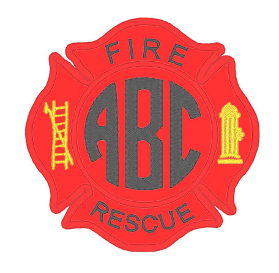 Firefighter Monogram Frame Embroidery Design - Instant Download - Etsy