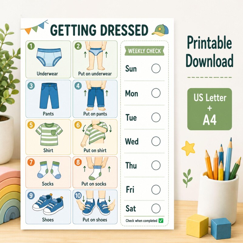 Visuals for Getting Dressed - Etsy