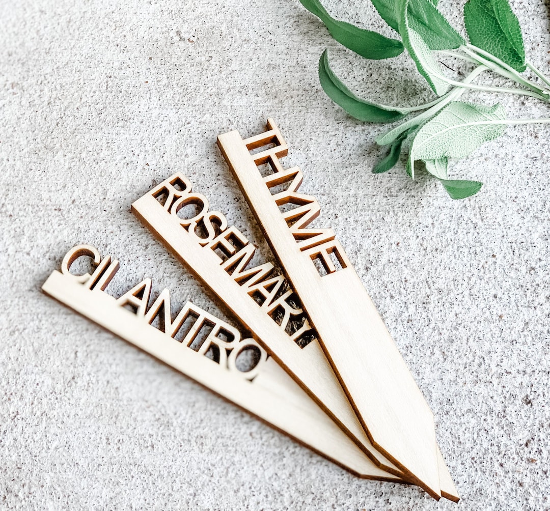 Plant Labels SOLID WOOD - Etsy