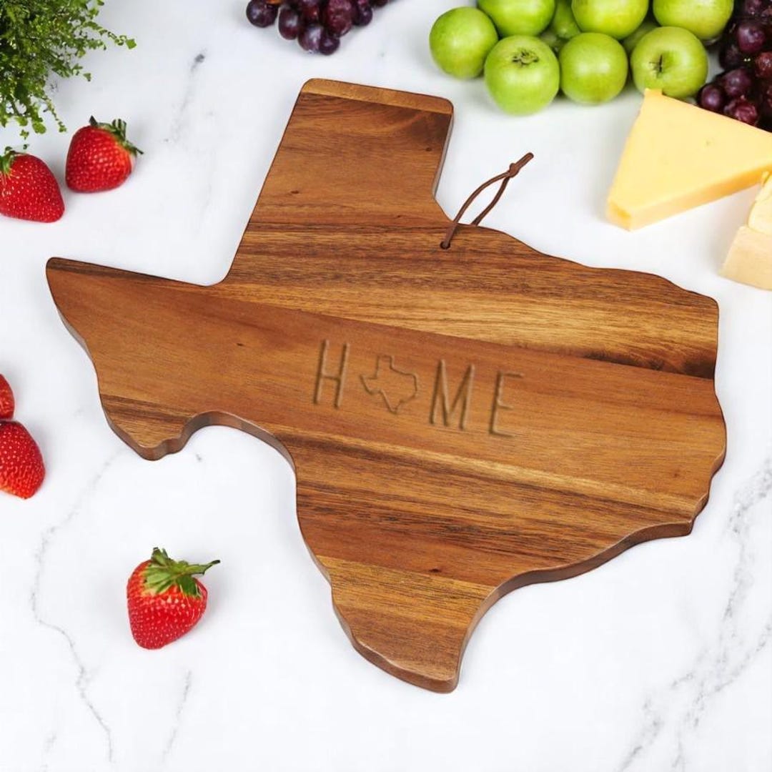Texas Form Charcuterie Board aus Holz benutzerdefinierte Gravur ...