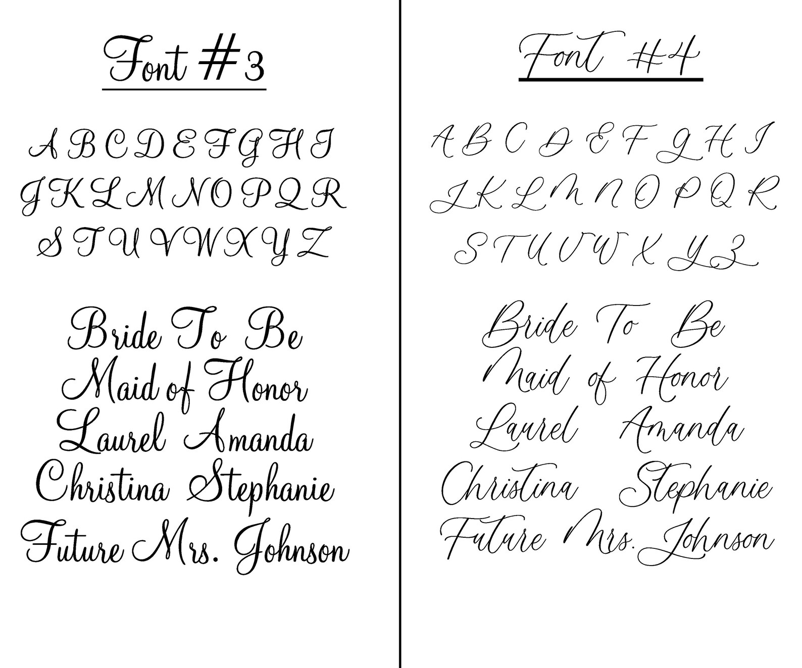 Complete List of Fonts Including All Characters NOT FOR | Etsy