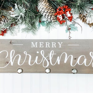 Merry Christmas Stocking Holder - Wood Stocking Holder - Personalized ...