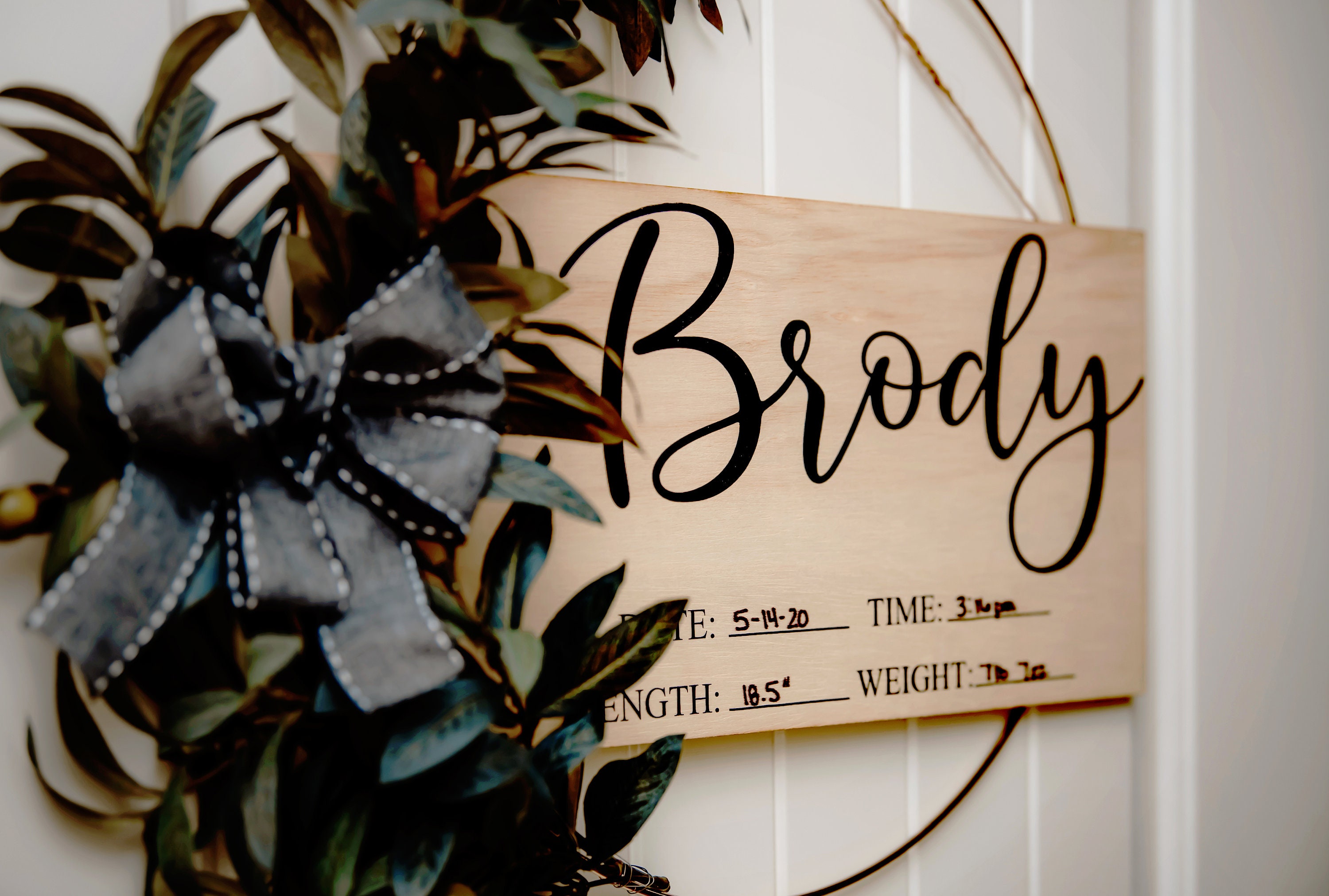 12 Rustic New Baby Boy Door Hanger baby stats Hospital Door Hanger Baby ...