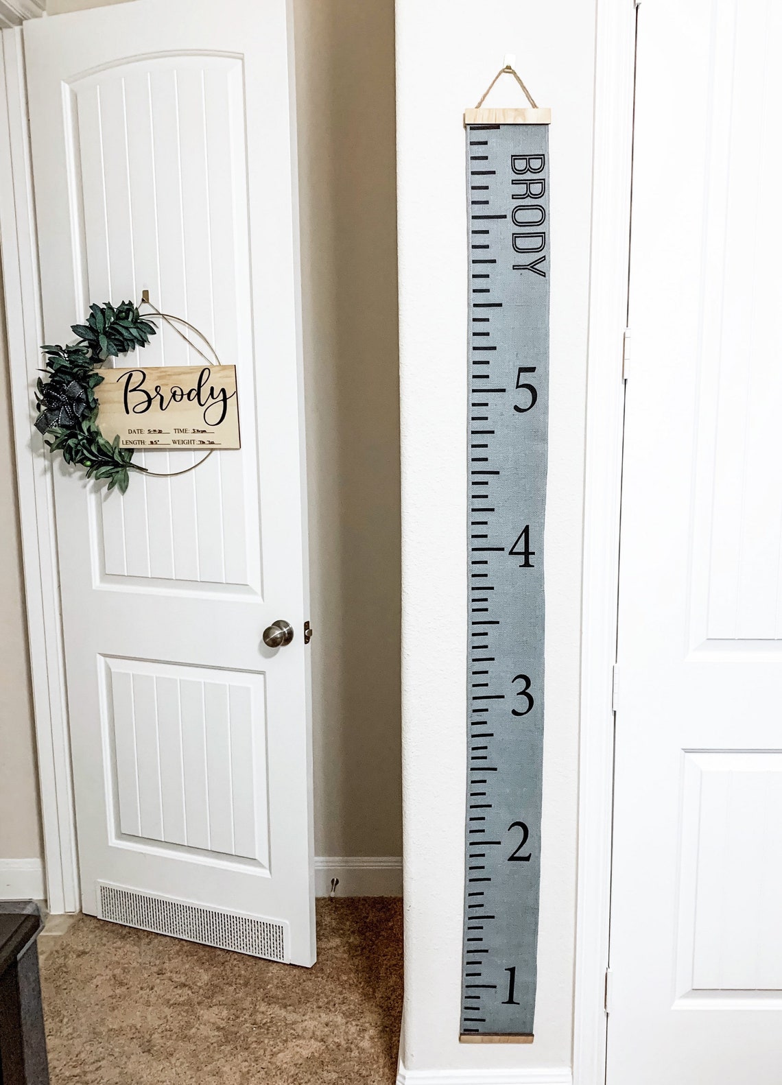 Personalized Fabric Growth Chart – Baby Shower Gift - Etsy