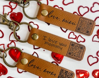 Personalized QR Code With Sound Wave Keychain, Voicemail, Voice Memos ...