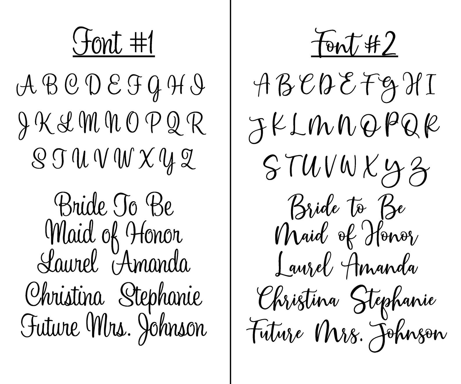 Complete List of Fonts including All Characters NOT FOR | Etsy