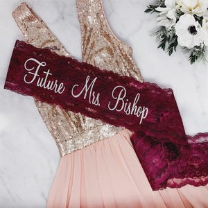Bride to Be Sash, Lace Bachelorette Sash, Bride Sash for Bridal Shower ...