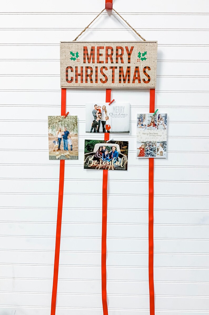 Holiday Card Display Christmas Card Holder Christmas Card - Etsy