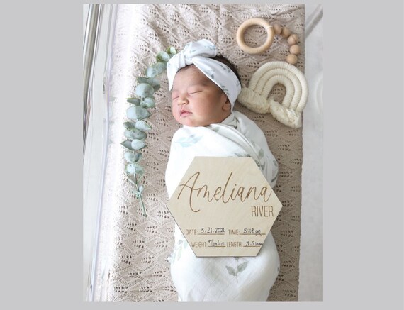 Wooden Baby Name Announcement Sign Wood Sign for Birth - Etsy