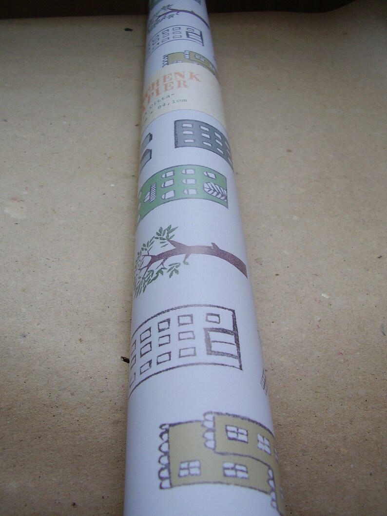 Wrapping Paper houses La Cittá | Etsy