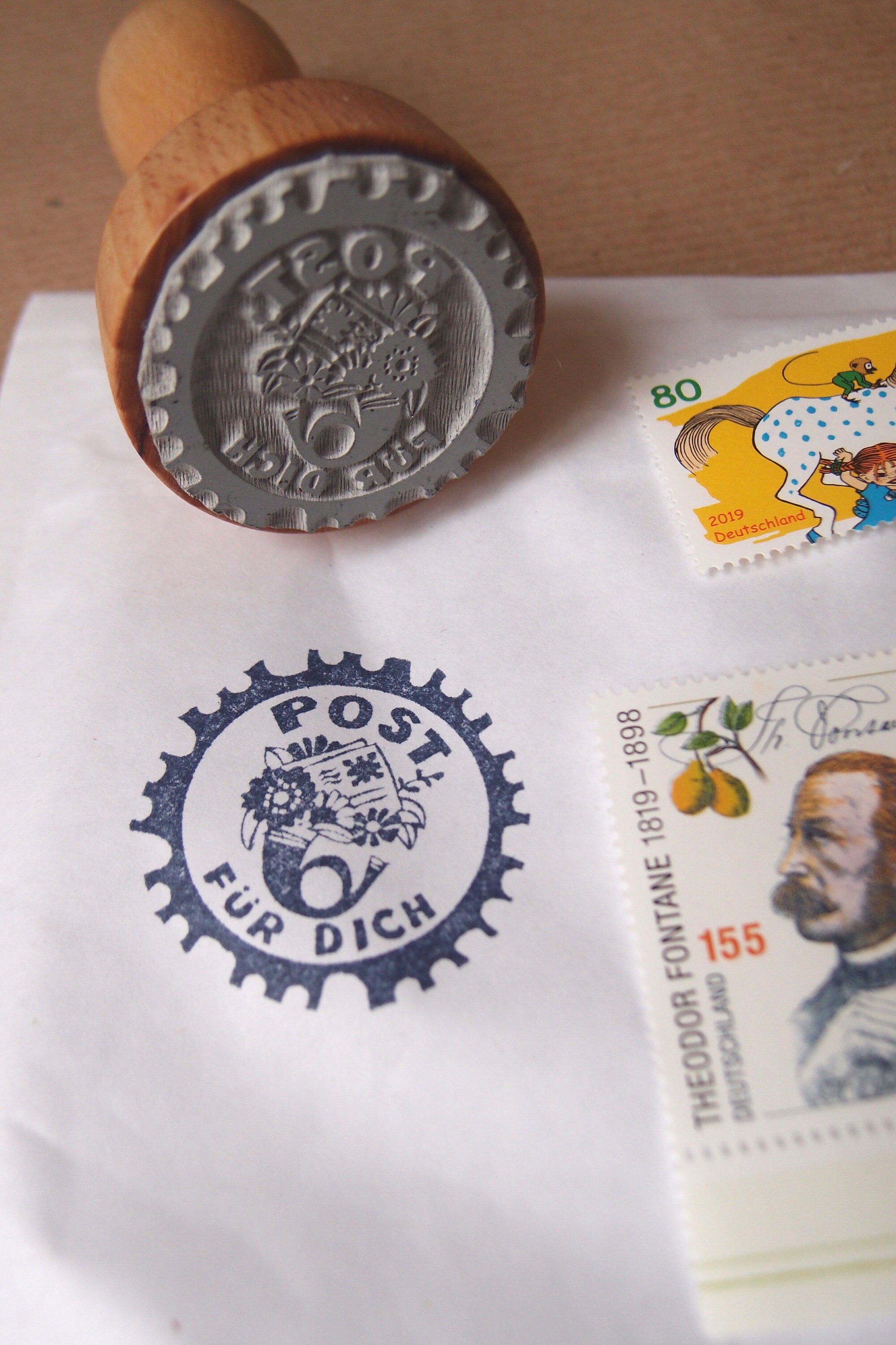 Stempel Post für Dich runder Stempel Posthorn | Etsy