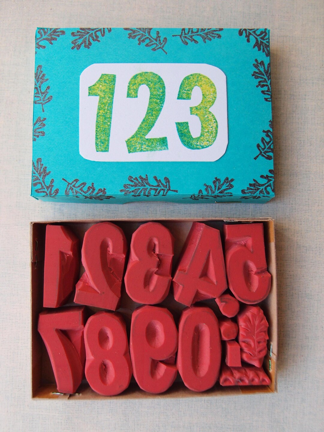 Rubber Stamp Numbers »juri« Handcarved Stamp Set - Etsy