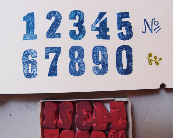 Rubber Stamp Numbers marta Handcarved Stamp Set - Etsy