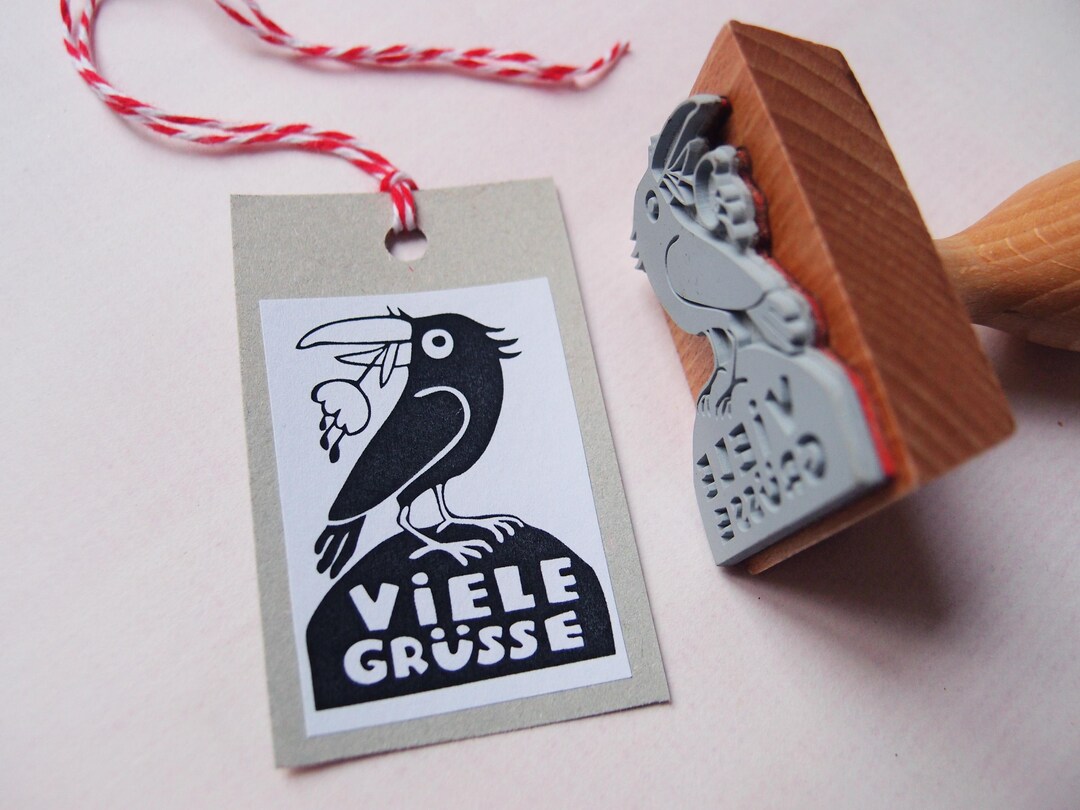 Raven Stamp - Etsy