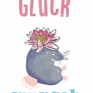 Postcard German Mole Birthday - Etsy