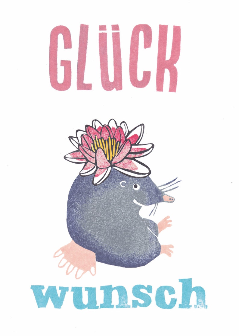 Postcard German Mole Birthday | Etsy