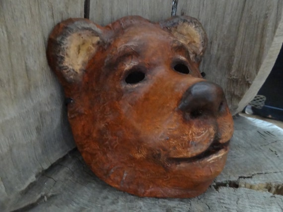 Animal head mask Bear mask Animal head mask masquerade | Etsy