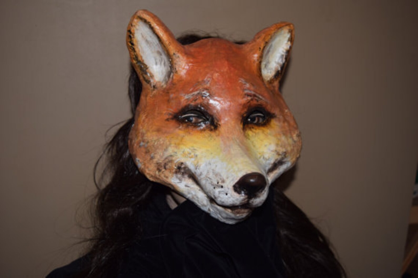 Fox Mask Paper Mache Mask Fox Mask Animal Mask Fox Head Fox - Etsy