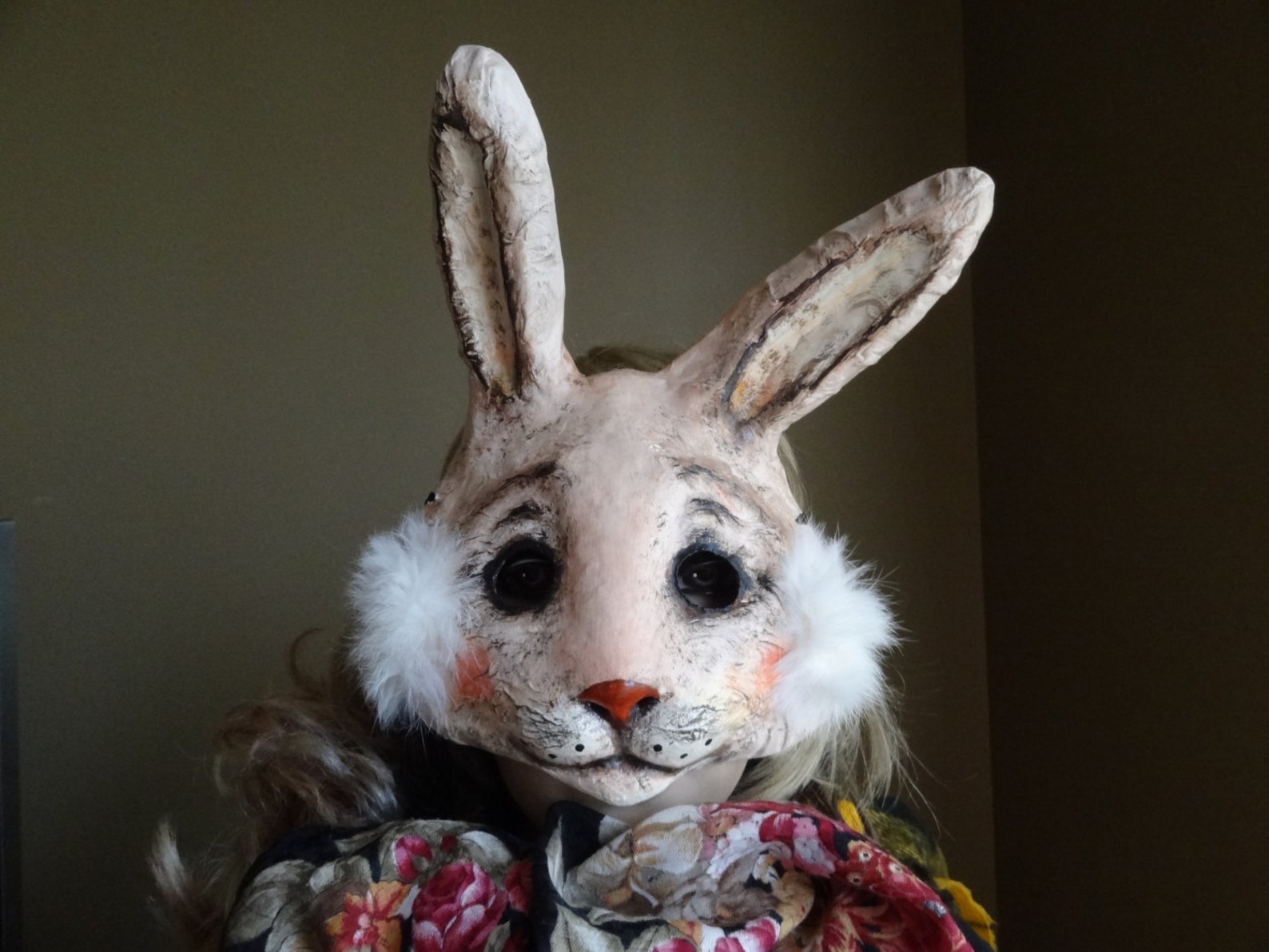 Paper Mache Rabbit Mask Bunny Mask Rabbit Costume Bunny - Etsy