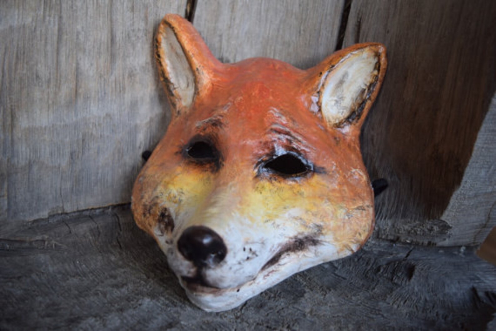 Fox Mask Paper Mache Mask Fox Mask Animal Mask Fox Head Fox - Etsy
