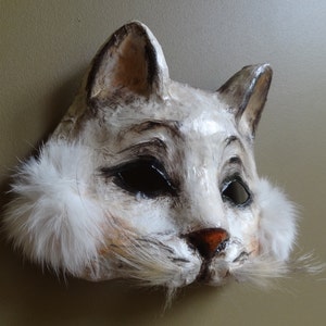 Kitty Cat Paper Mache Animal Mask Cat Mask Cat Costume - Etsy