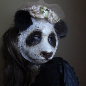3D Mask Paper Mache Animal Masks Panda Bear Mask Bear Costume - Etsy