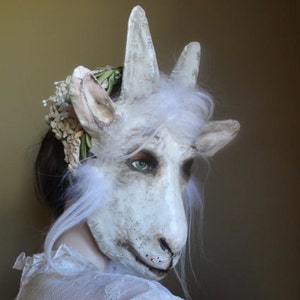 Goat Mask, Halloween Mask, Goat Costume, Paper Mache Goat Mask - Etsy