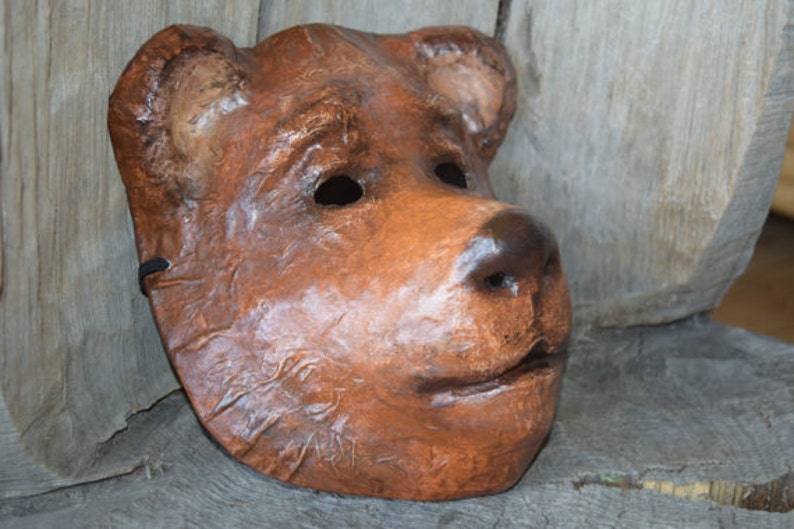Paper Mache Bear Mask, Animal Head, Halloween Costume - Etsy