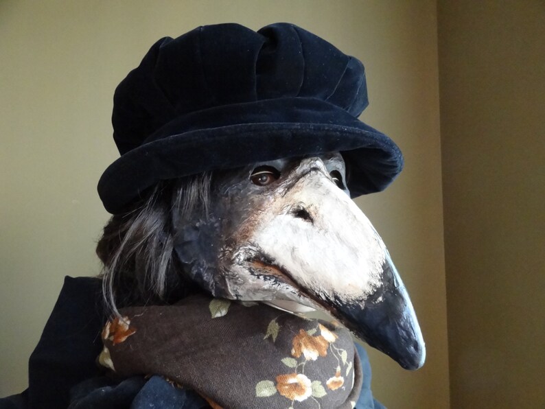 Plague Doctor Mask Paper Mache Mask Crow Mask Raven Mask - Etsy