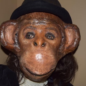 Monkey Mask, Halloween Mask ,paper Mache Mask, Animal Mask, Halloween ...