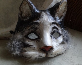 Kitty Cat Paper Mache Animal Mask Cat Mask Cat Costume | Etsy