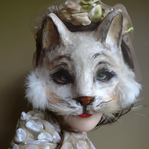 Kitty Cat Paper Mache Animal Mask Cat Mask Cat Costume | Etsy