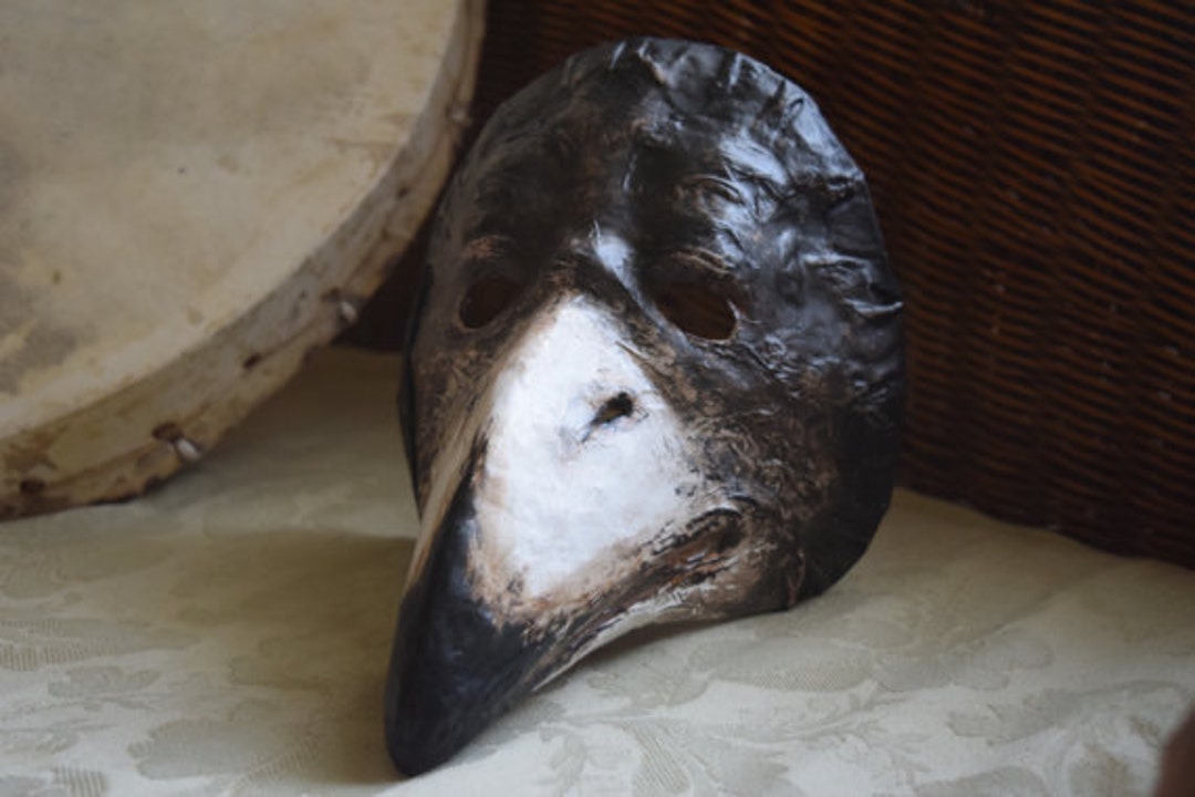 Crow Mask Doctor Plague Mask Masquerade Mask Paper Mache Mask Bird Mask ...