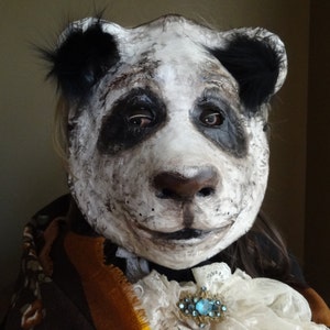 Halloween Mask, Panda Mask, Panda Costume, Bear Mask, Paper Mache Mask ...