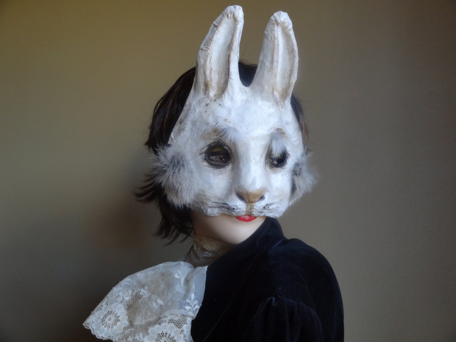 Rabbit Mask Bunny Mask Paper Mache Animal Masks Stand by Me - Etsy