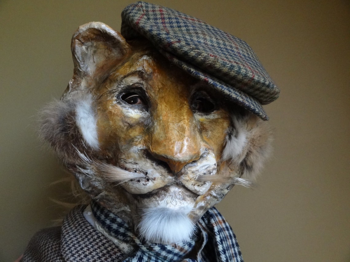 Handmade Paper Mache Lion Mask, Masquerade Halloween Costume - Etsy
