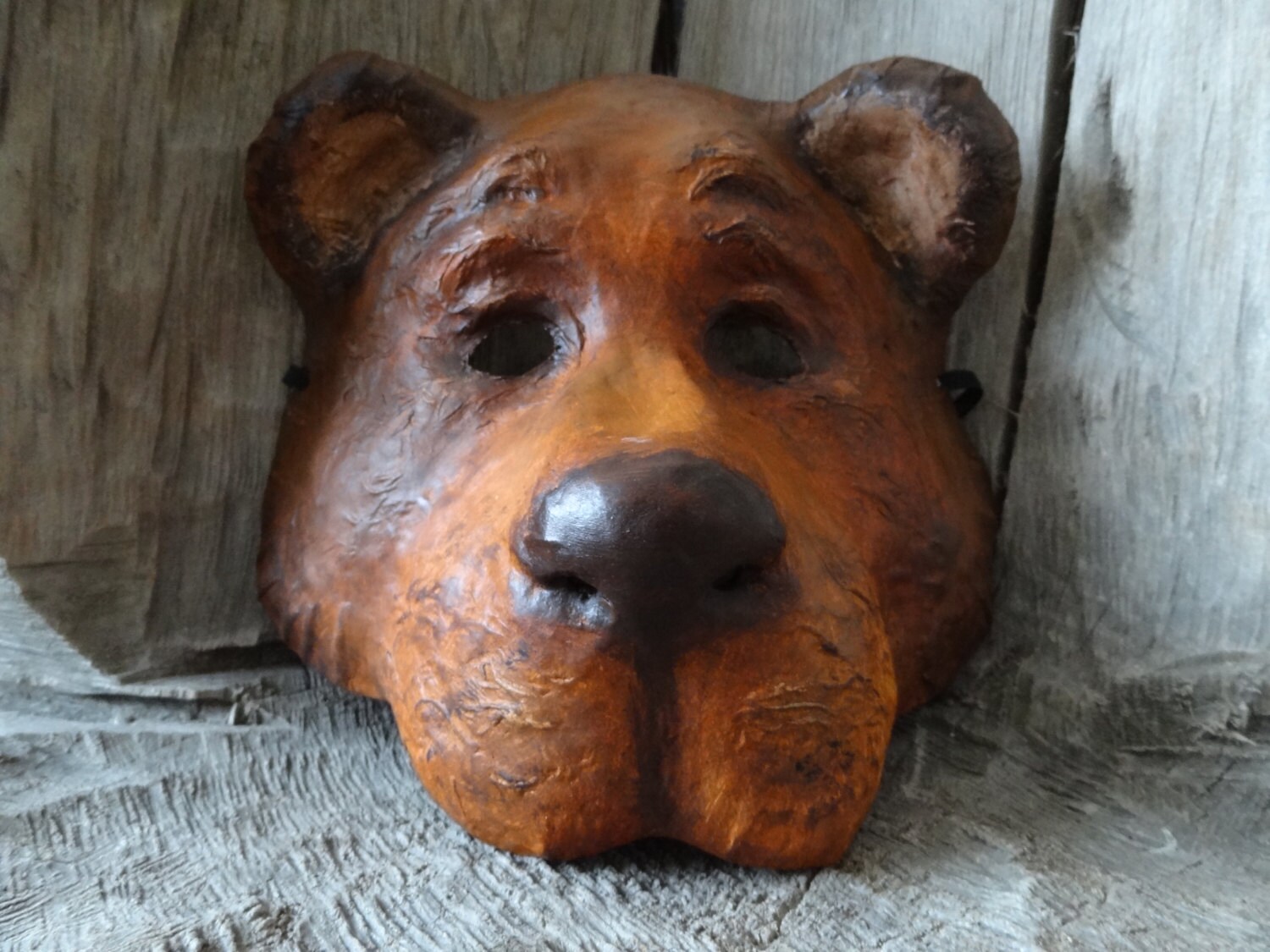 Masquerade Mask, Bear Mask, Animal Mask, Bear Costume, Paper Mache Mask ...