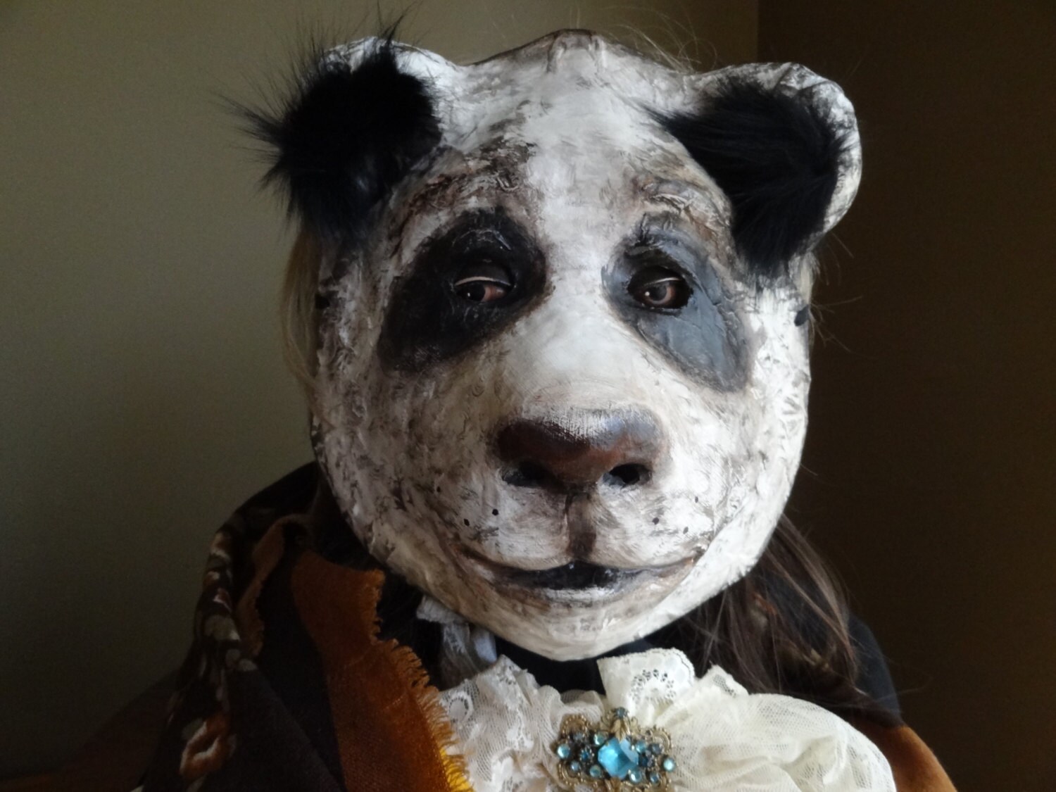 3D Mask Paper Mache Animal Masks Panda Bear Mask Bear Costume - Etsy