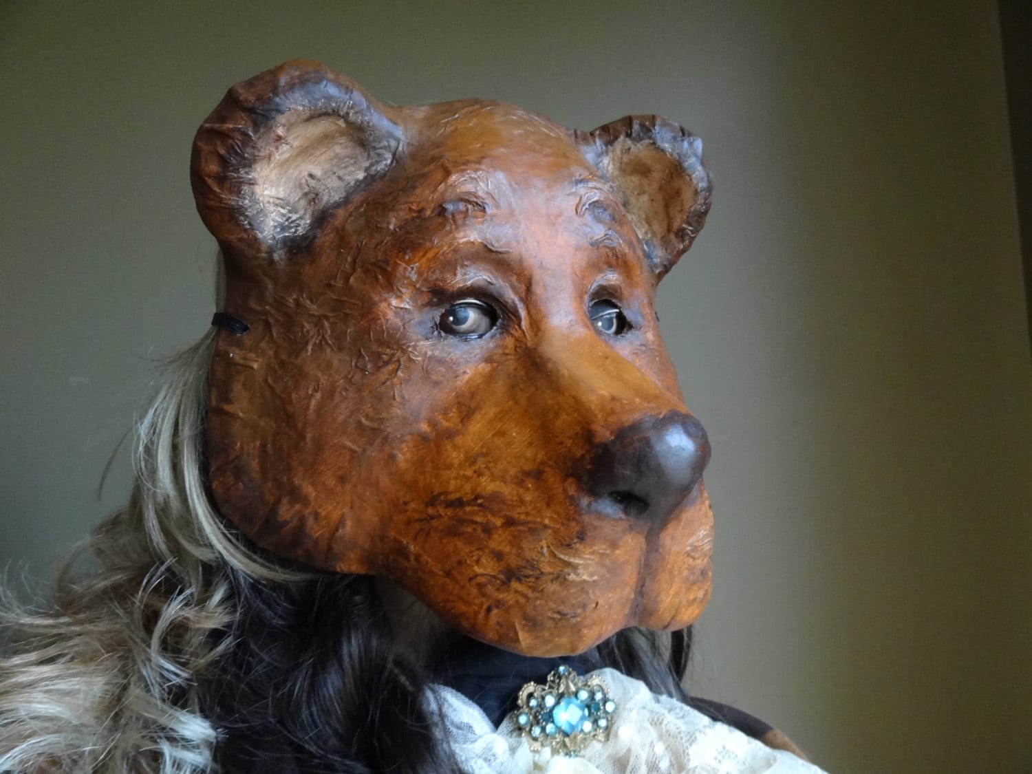 Masquerade Mask, Bear Mask, Animal Mask, Bear Costume, Paper Mache Mask ...