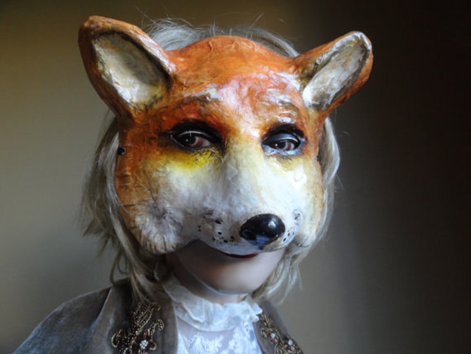 Halloween Mask, Paper Mache Animal Mask Fox Mask Fox Costume - Etsy