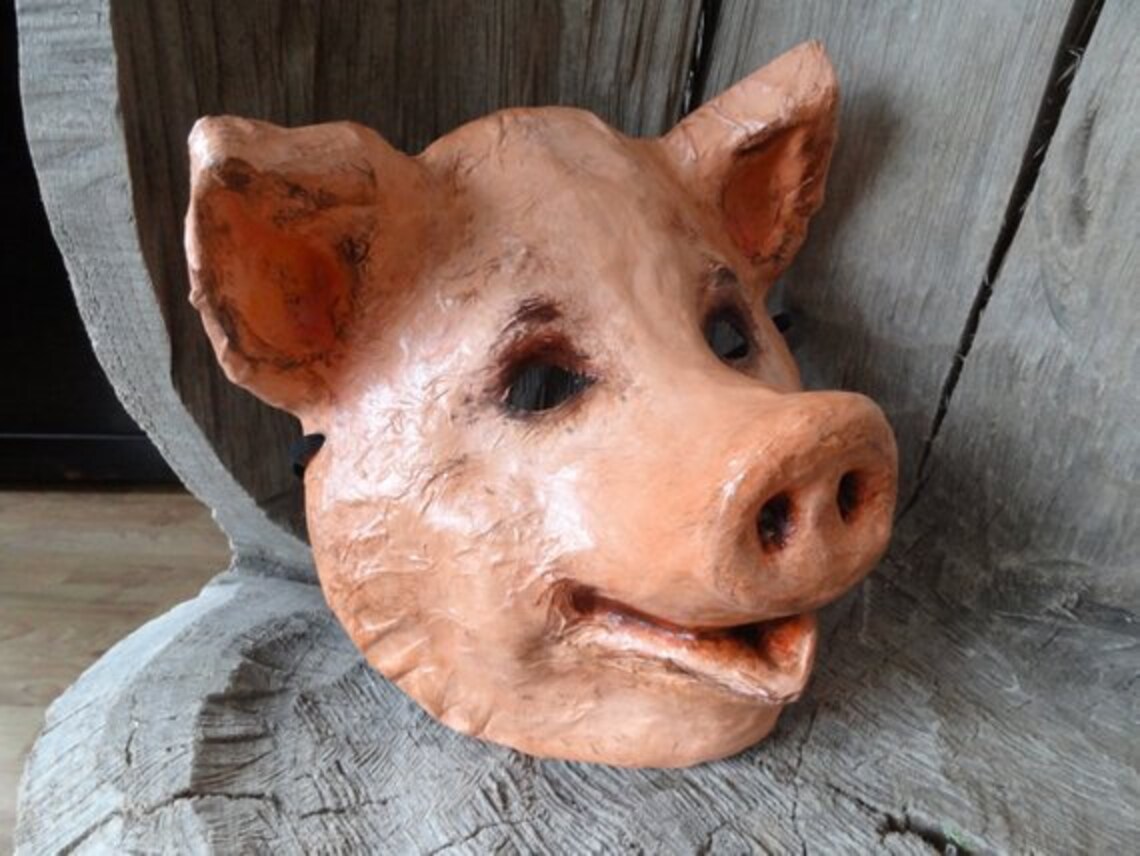 Pig Mask Animal Mask Masquerade Mask Halloween Mask Paper | Etsy