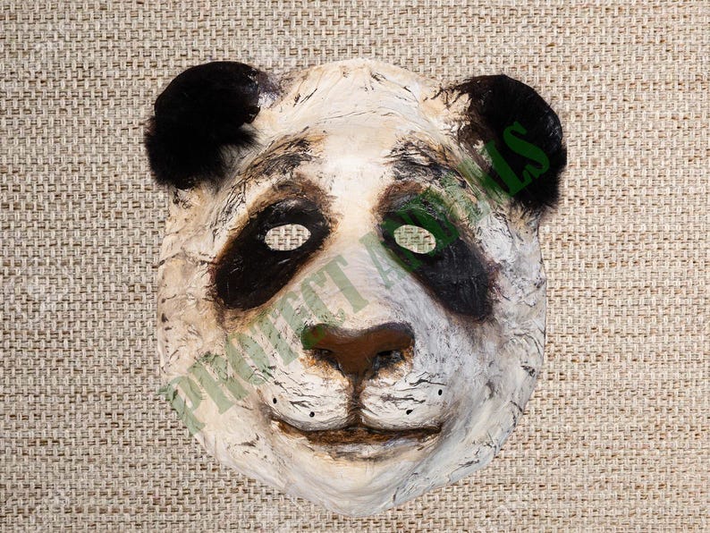 PDF Instant Download PANDA BEAR Mask, Printable Mask, Panda Costume ...