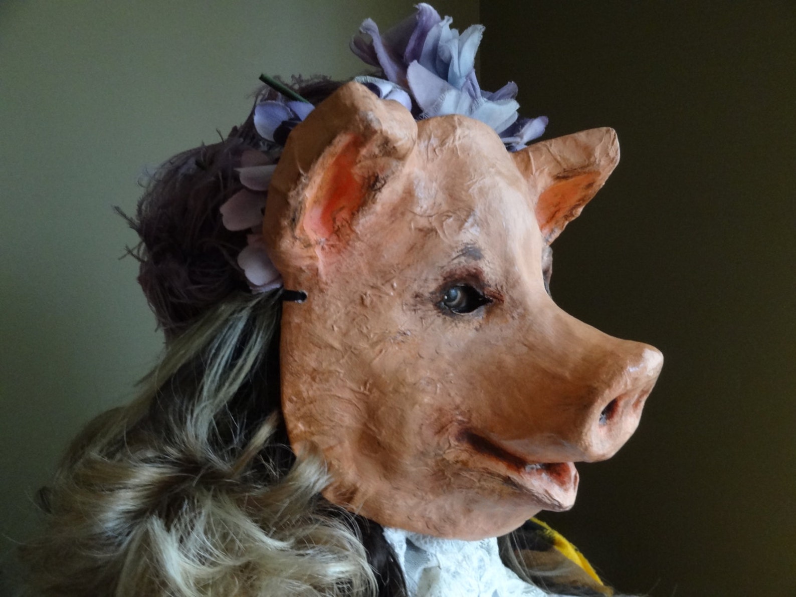 Handmade Paper Mache Pig Mask, Masquerade or Halloween Costume - Etsy