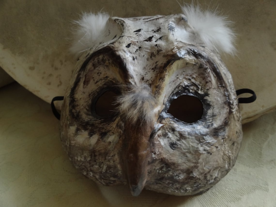 Paper Mache Papier Mache Owl Mask Owl Costume Bird Mask - Etsy
