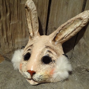 Paper Mache Rabbit Mask Bunny Mask Rabbit Costume Bunny Costume ...