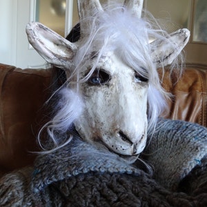 Masquerade Mask Goat Head Mask Goat Costume Paper Mache Animal Mask - Etsy